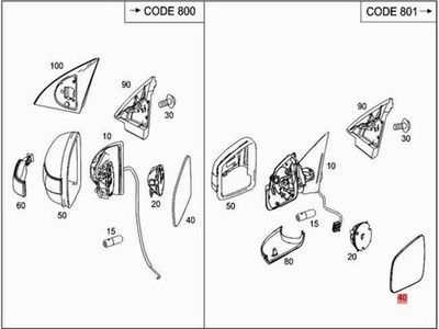 Genuine MERCEDES C292 W164 W166 W251 W463 X164 X166 Mirror Glass ...