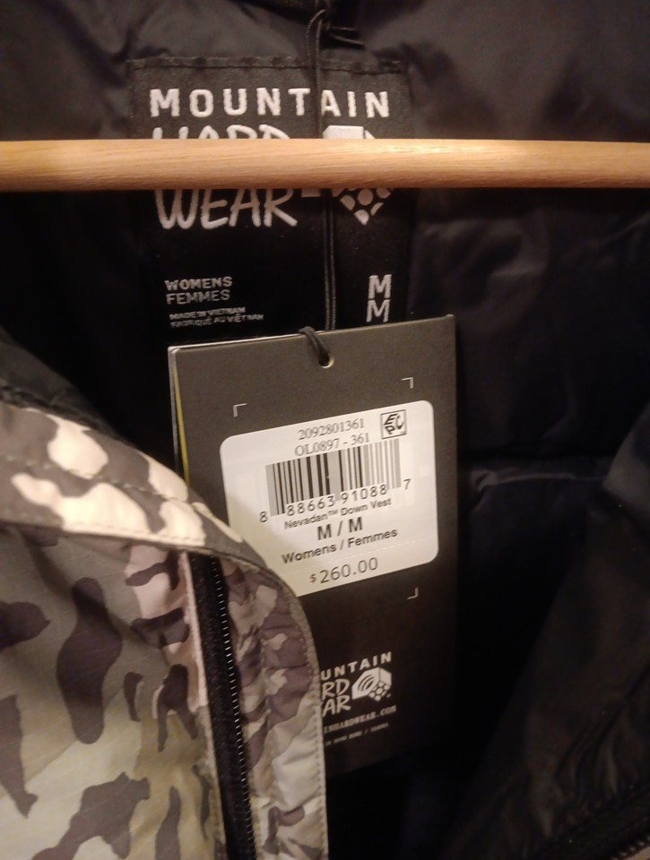 Mountain Hard Wear Nevadan Down Vest Women's Med Camo Orig. $260 NWT ...