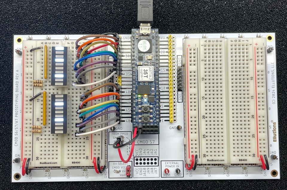 Prototyping board for Digilent S6/S7/A7 CMOD FPGA modules, Arduino Nano ...