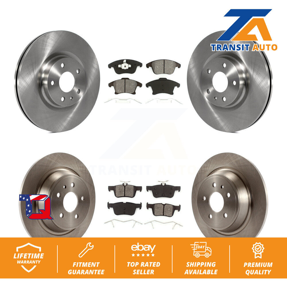 Disc Brake Rotors & Semi-Metallic Pad Front Rear Kit For Ford Fusion ...