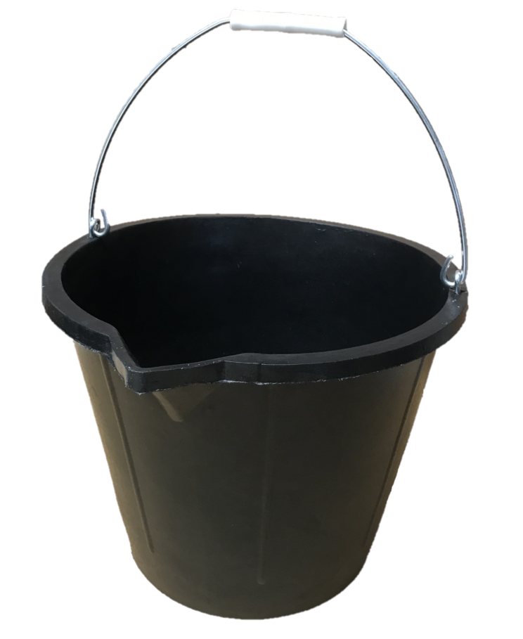 HEAVY DUTY 3 GALLON 14L RUBBER BUILDERS BUCKET STABLE MUCKING OUT HORSE ...