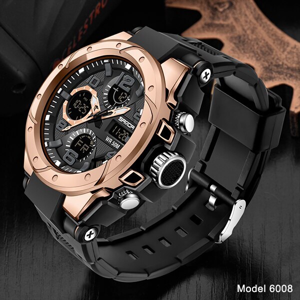 Men Military Army Mens Watch Waterproof Sport Wristwatch Dual Display ...