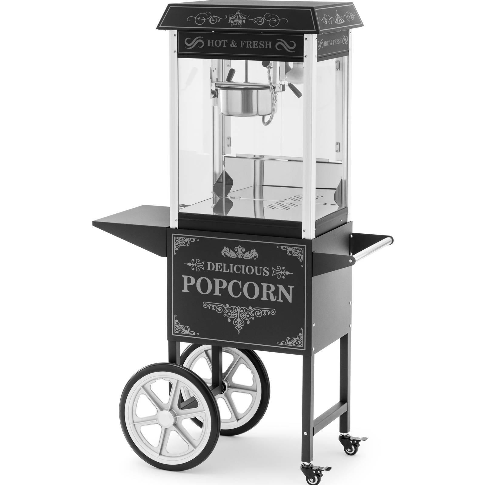 Popcorn Machine with trolley - Retro design - 150 / 180°C - black ...