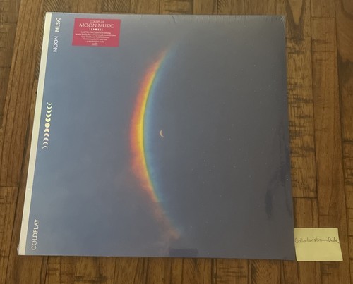 Coldplay SIGNED CARD LP Moon Music Translucent Pink Colored Vinyl In ...