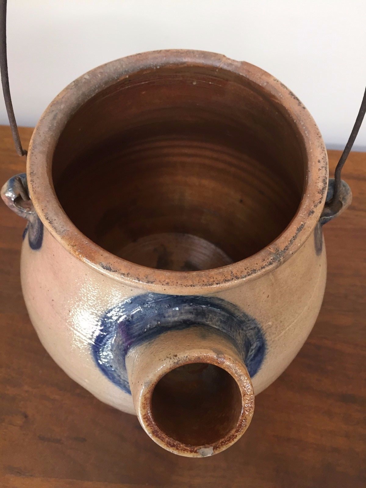 Antique W. Roberts Binghamton NY Stoneware 4 QT BATTER JUG ~ 19th ...