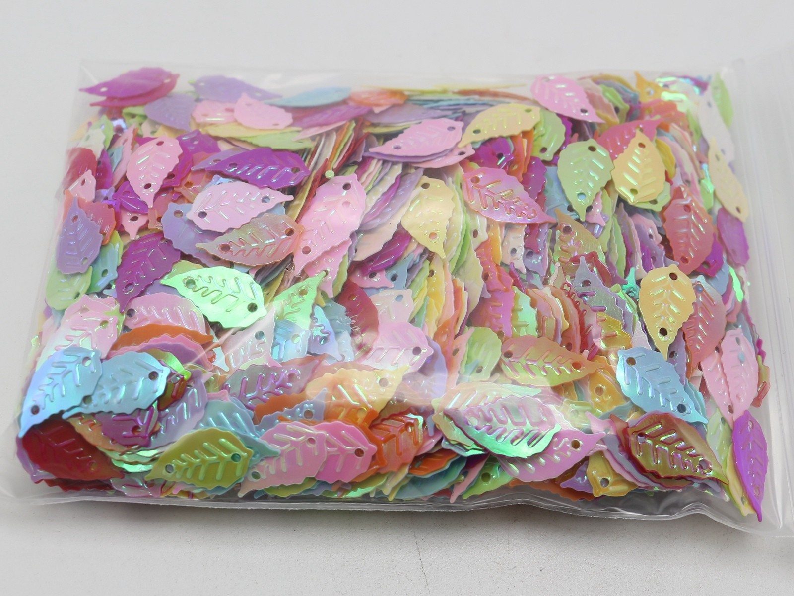 1500 Mixed Color Leaves loose sequins Paillettes 16X9mm 2 Hole sewing ...