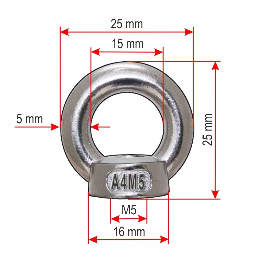 Ringschrauben Ringmutter M5 A4 Edelstahl Niro Nirosta Yacht Stainless Steel V4A | eBay