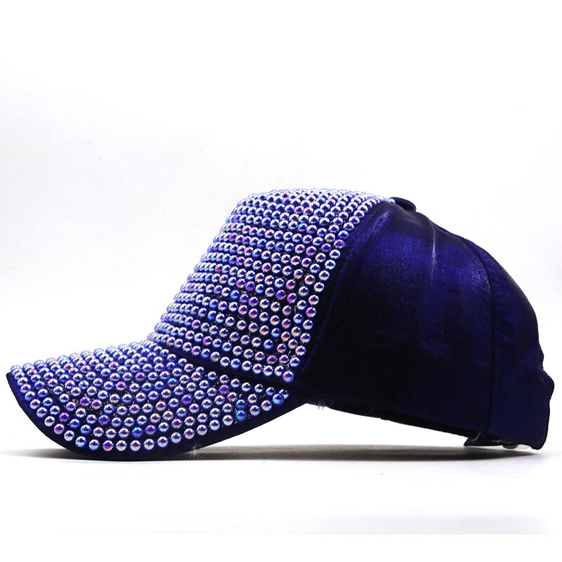 Women Hat Pearl Baseball Cap Handmade Beaded Adjustable Silk Cotton Hat ...