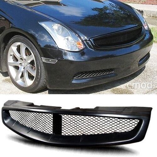 Black ABS Plastic Front Hood Mesh Grille Grill For 03-07 Infiniti G35 ...