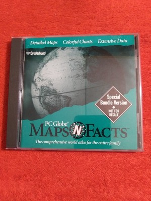 VINTAGE PC GLOBE MAPS N FACTS MS-DOS CD-ROM 1993 VG CONDITION | eBay