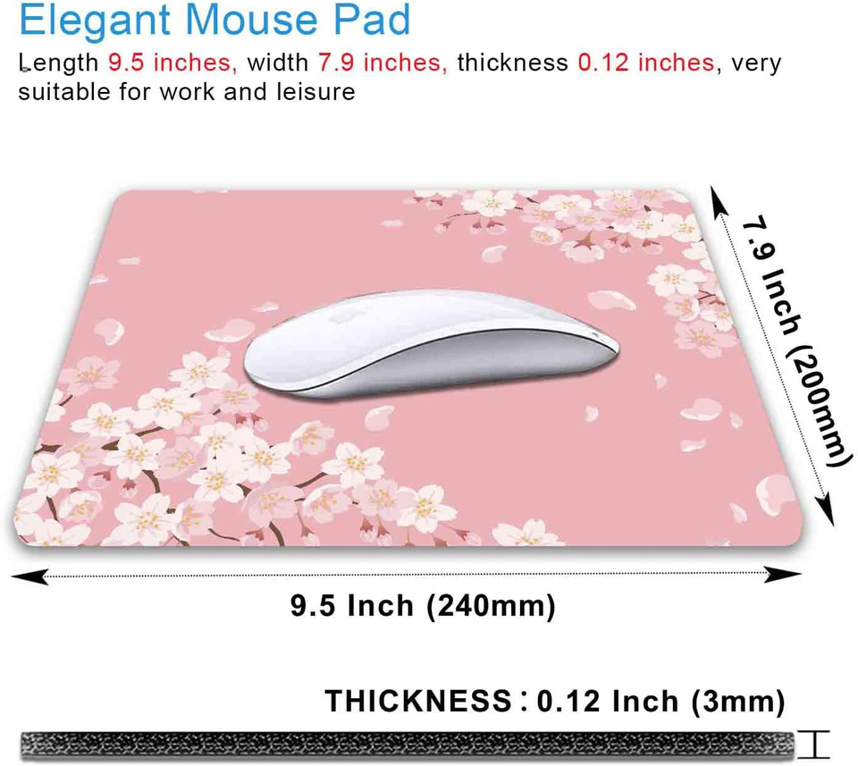 Cute Pink Mouse Pad, Floral Flowers Mouse Pad, Sakura Cherry Blossom ...