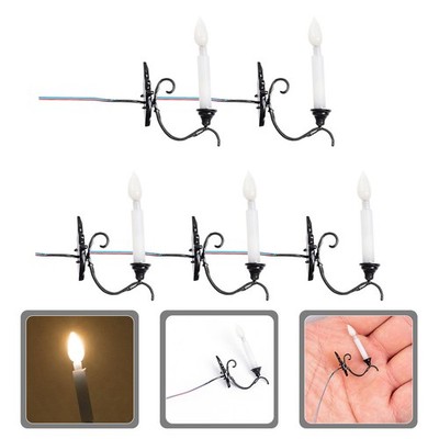 5 Pcs Miniature Lamp Model Warm White Light Stainless Steel Abs for ...