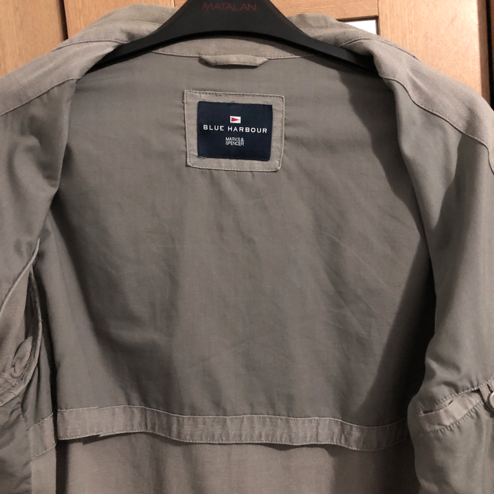 Marks & Spencer Blue Harbour Size M Pit To Pit 22 inch Stone Bomber ...