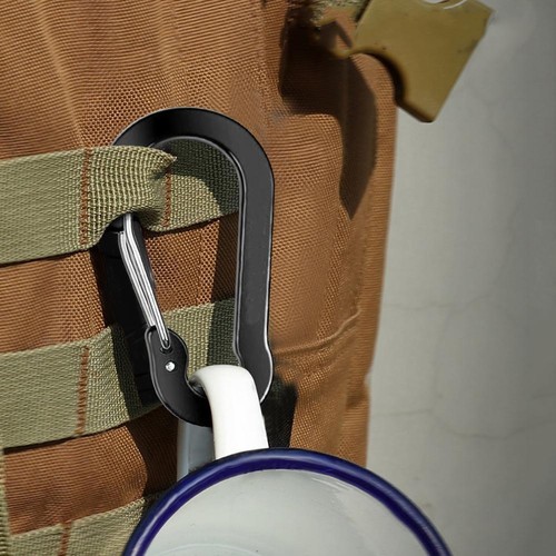 6Pcs Carabiner Spring Snap Clip D Shape Lock Hiking Backpacking Tools ...