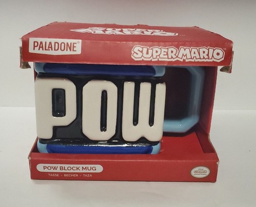 Super Mario Bros 3D POW Block Coffee Mug Cup Nintendo 2020 Blue White ...