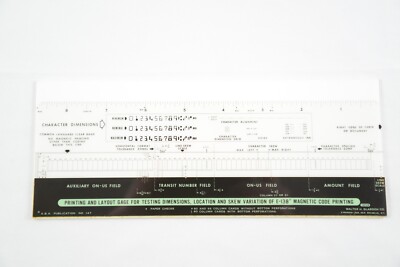 Vintage Glardon Gage Magnetic MICR Code Position Check Layout with ...