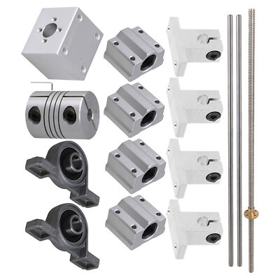 T8 Horizontal Dual Rails 400mm Optical Axis & 450mm 8mm Screws Coupler ...