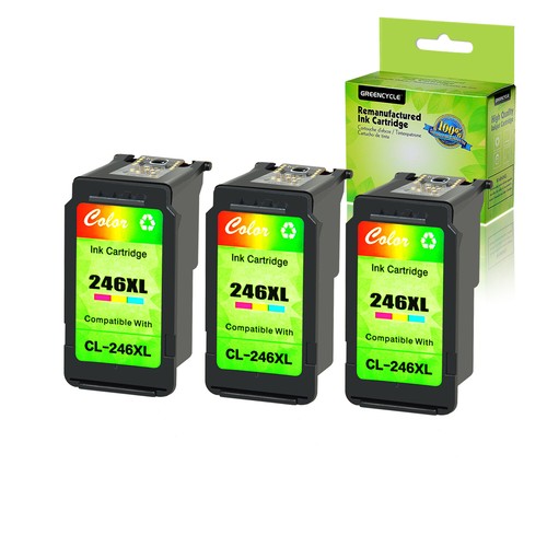 3PK CL-246XL Color Ink Cartridge Compatible for Canon PIXMA MG3020 ...