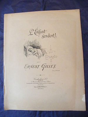 L'Enfant S'Endort Ernest Gillet Music Sheet Large Format | eBay