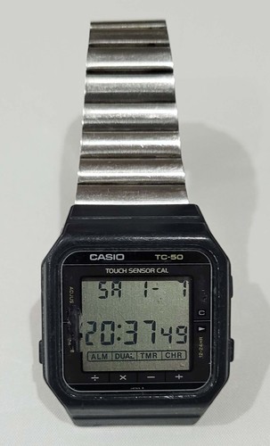 Vintage working Casio TC-50 watch Touch Screen Calculator 1984 w ...
