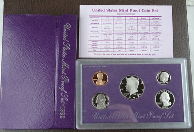 1992-S US Mint Proof Set 5 Coin Set OGP COA Original Government Packaging | eBay