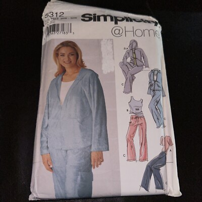 🌼 SIMPLICITY #5312-LADIES FULL FIGURE PANTS-JACKET-KNIT TOP PATTERN 26W ...