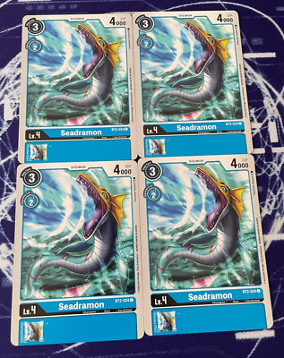 x4 Seadramon BT2-024 C Playset Digimon TCG Release Special Booster | eBay