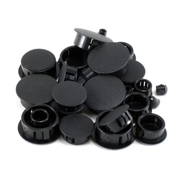 Vehicle Frame Hole Cover Plug Cap 51mm Plastic Black Push In Pack of 5 ...