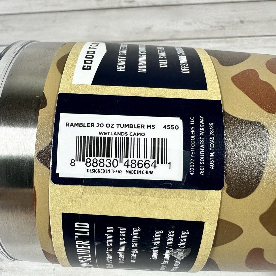 New 2025 Yeti Wetlands Camo / Camouflage 20 oz. Rambler Tumbler Limited ...