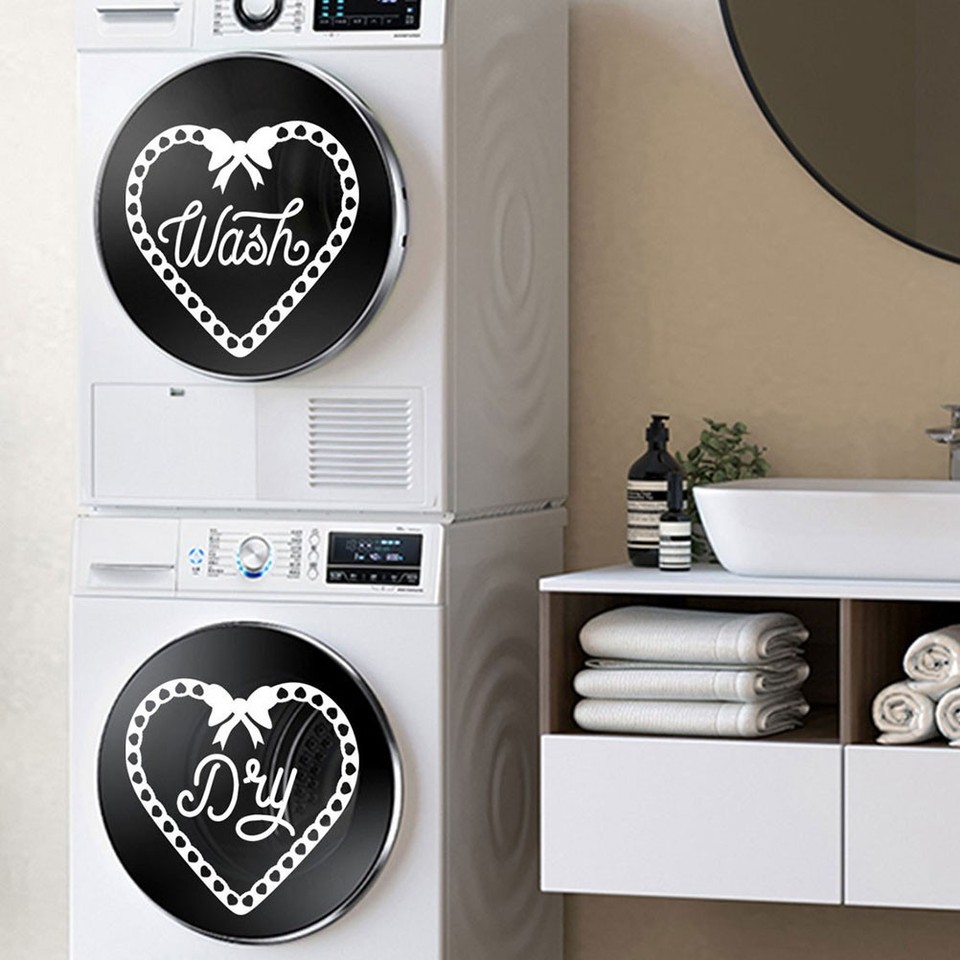 2 Pcs Washing Machine Diy Decal Label for Cleaning Laundry Stickers ...