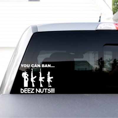 Deez Nuts Gun 2nd Amendment NRA Vinyl Window Decal Sticker Car Truck ...