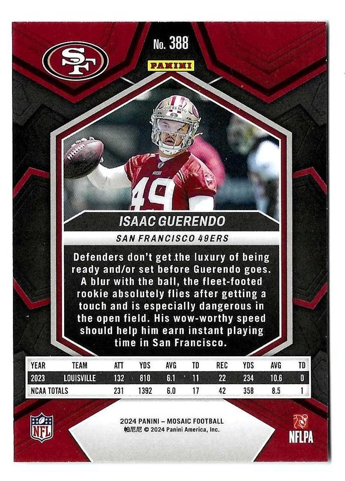 2024 Isaac Guerendo Panini Mosaic Rookie - San Francisco 49ers | eBay