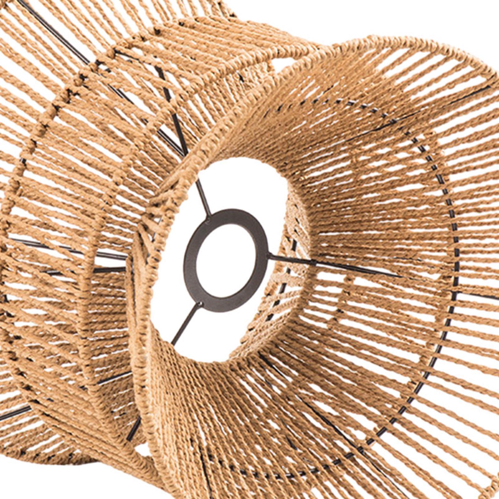 Hanging Lamp Shade Rope Woven Lampshade Lighting Fixtures Rope Weave ...