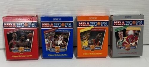 1990 NBA Hoops COLLECT A BOOKS Series 1 FACTORY Sealed 4 Box SET JORDAN ...
