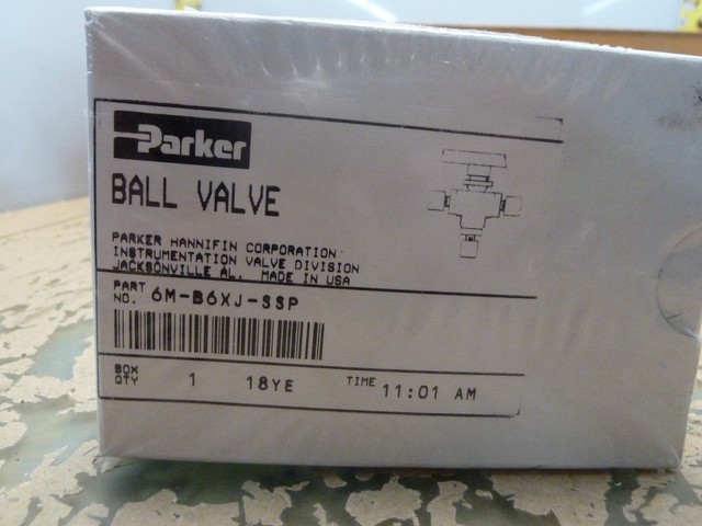 Parker 6m-b6xj-ssp B6 Series Ball Valve Stainless Steel 3-way 1/2" NPT ...