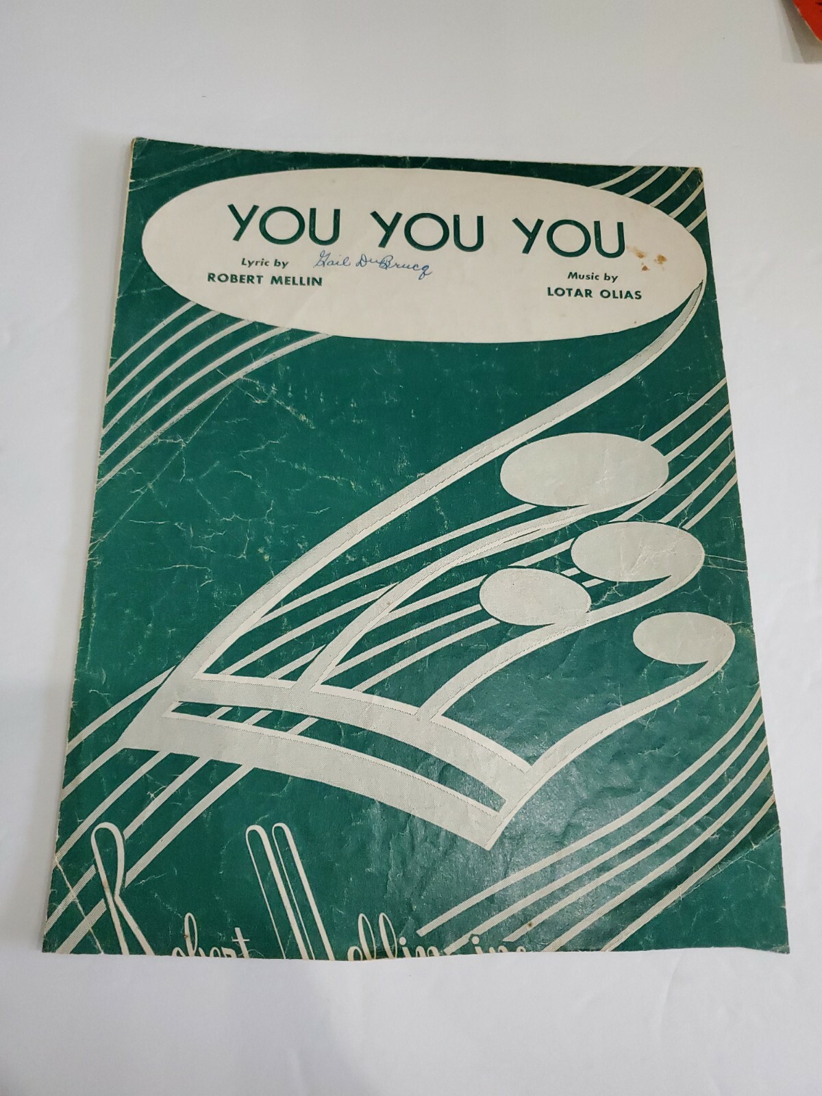 YOU YOU YOU BY ROBERT MELLIN , LOTAR OLIAS VINTAGE SHEET MUSIC VINTAGE ...