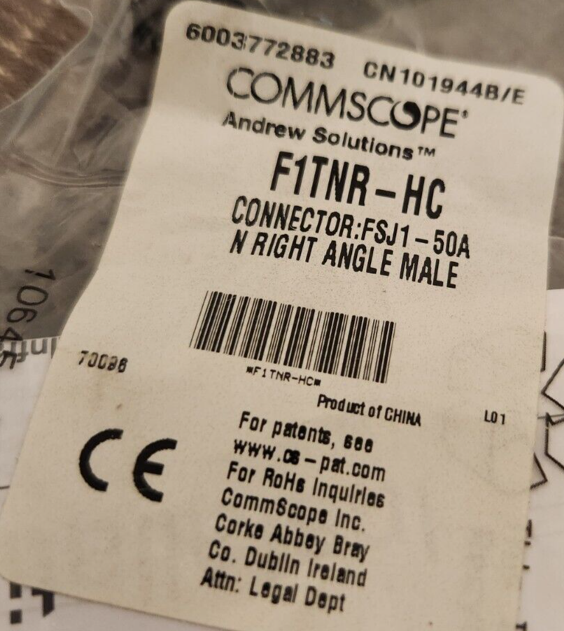 COMMSCOPE F1TNM-HC Connector Type N Male for 1/4 in FSJ1-50A cable. for ...