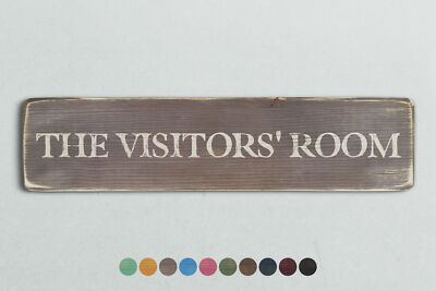 THE VISITORS' ROOM Vintage Style Wooden Sign. Shabby Chic Retro Home ...