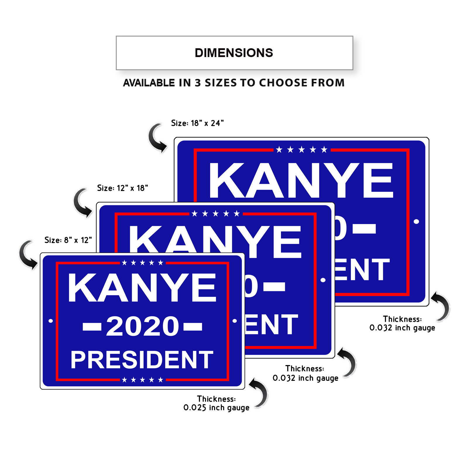 Kanye President 2020 Vote For USA Elections Aluminum Metal Sign | eBay
