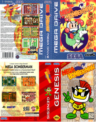 - Mega Bomberman Mega Drive Genesis Box Art Case Insert Cover Only | eBay