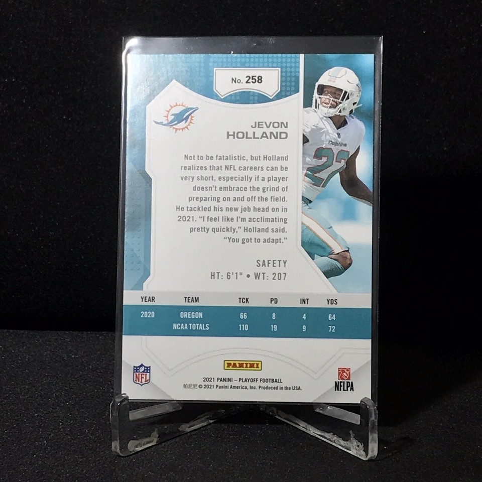 Jevon Holland 2021 Panini Playoff Rookie RC Goal Line Dolphins Football ...