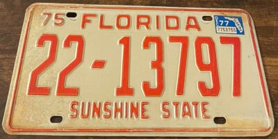 1975 1976 1977 Florida Vintage License Plate 22-13797 Putnam County ...