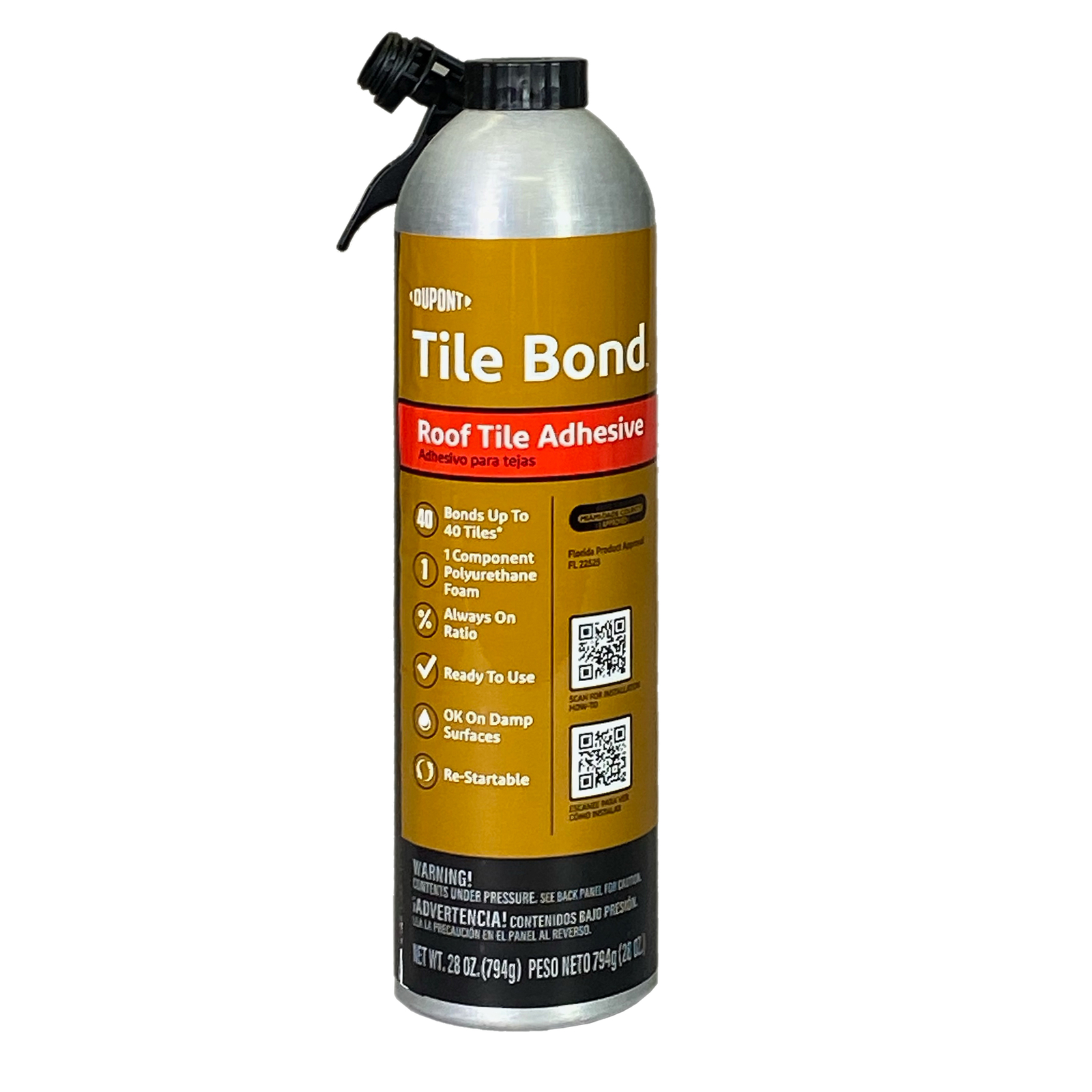 Tile Bond Roof Tile Adhesive - 28 oz Can with Reusable Straw, Case of ...