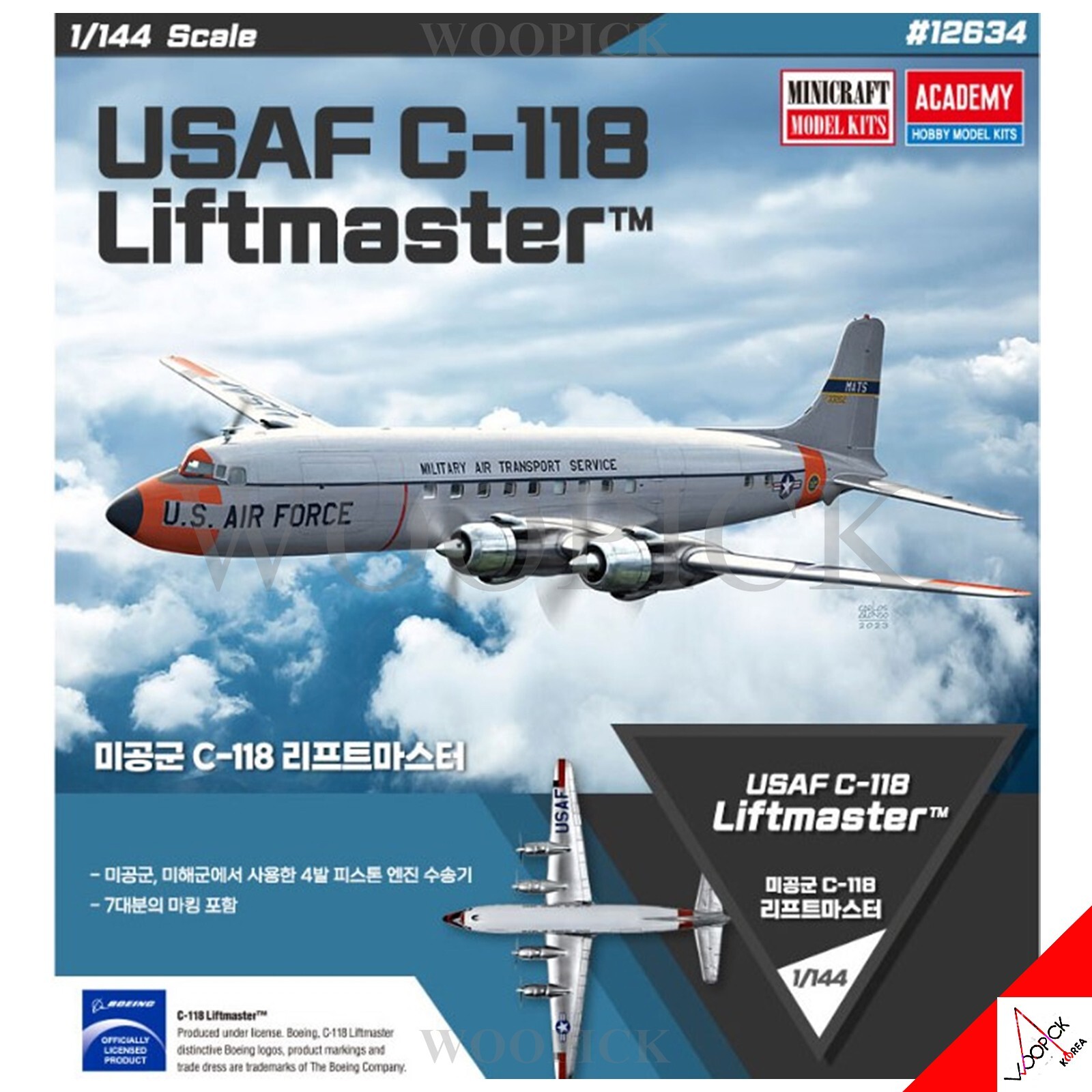 Academy 1/144 USAF C-118 Liftmaster US Air-force Aircraft Model kit Toy ...