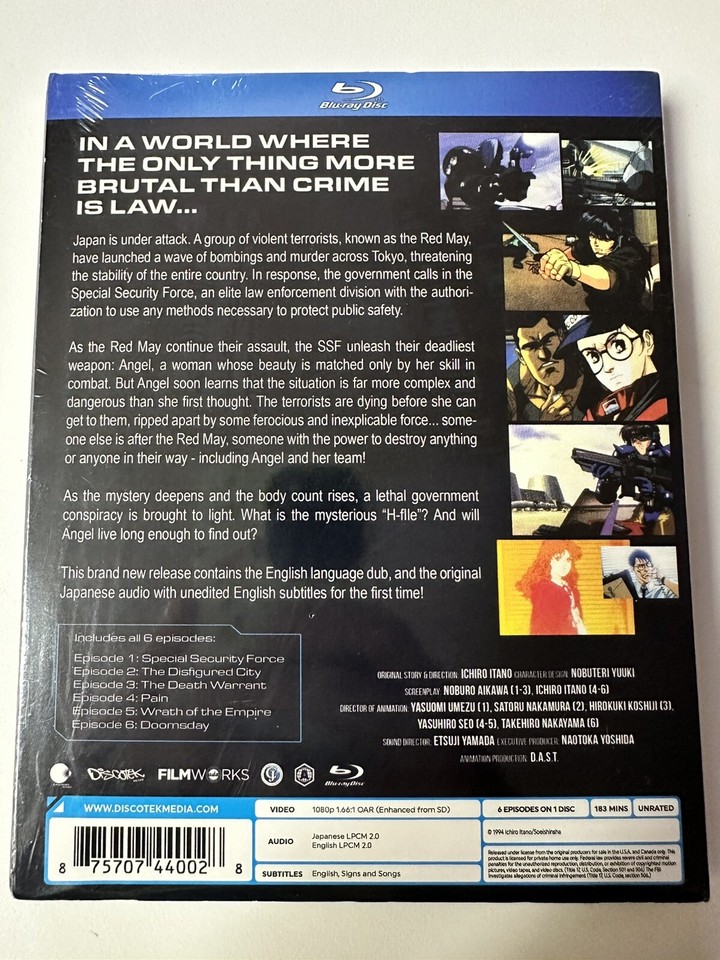 Angel Cop: Complete Ova Series BLU BRAND NEW SEALED RARE OOP Anime ...