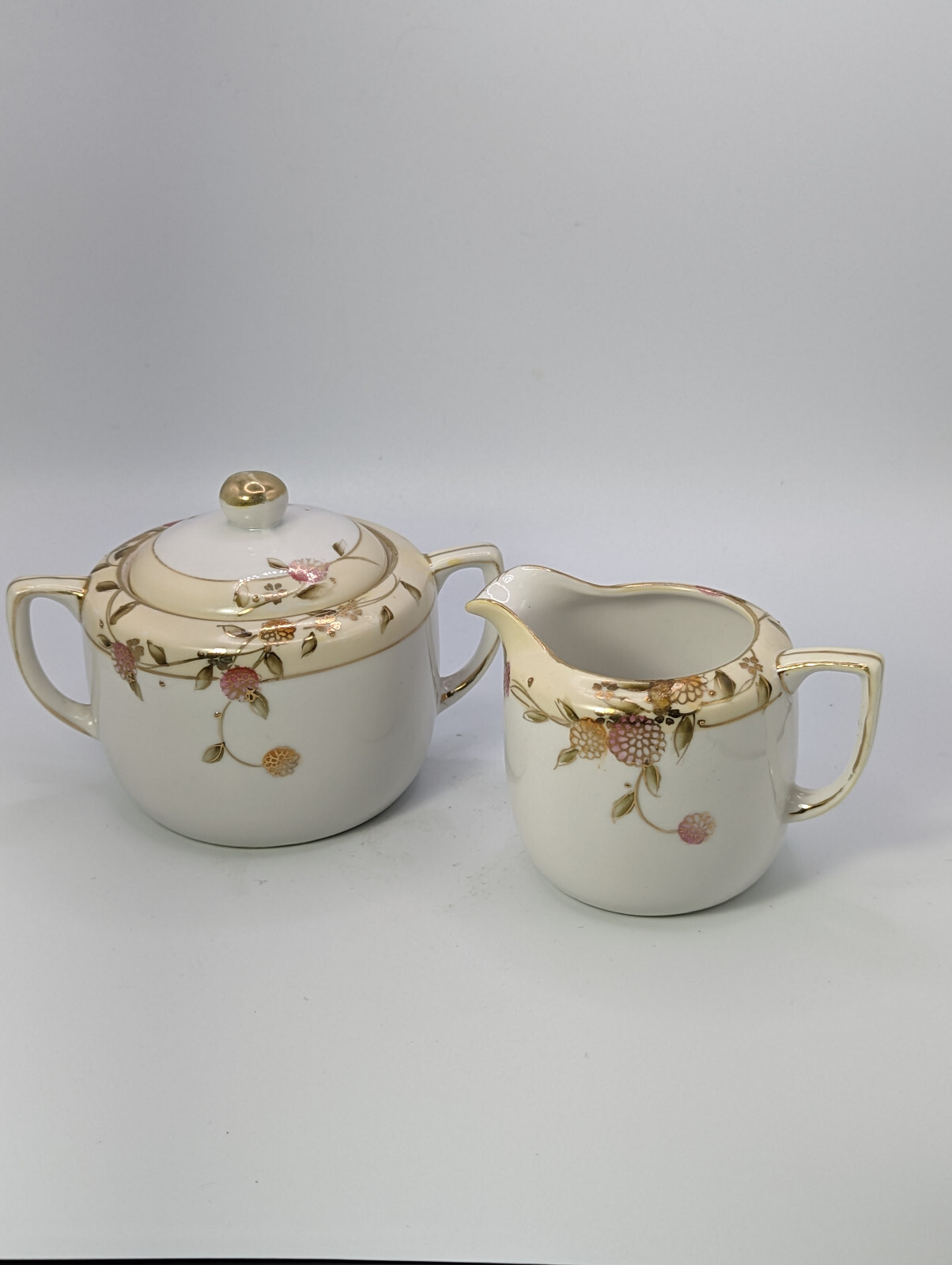 Vintage Hand Painted Nippon Porcelain Lidded Sugar and Ceamer Set | eBay