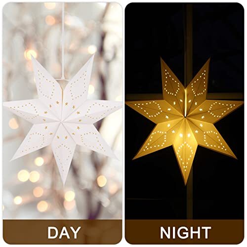 Paper Star Lantern Paper Stars Lamp Shade Christmas Star Lights Hollow ...