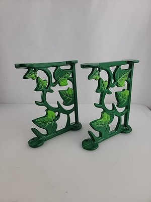 2 Cast Iron LEAVES Design Brackets Garden Braces Shelf Brackets | eBay