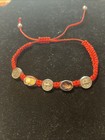 Divine Mercy Jesus Medal Red Cord Macrame Rosary Bracelet Religious ...