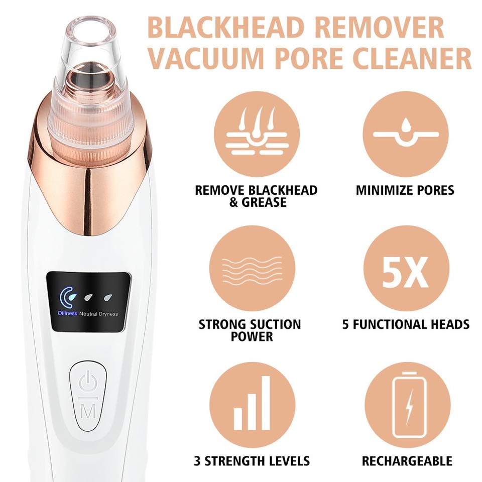 Electric Face Nose Blackhead Remover Pore Cleaner Pimple Acne Vacuum ...
